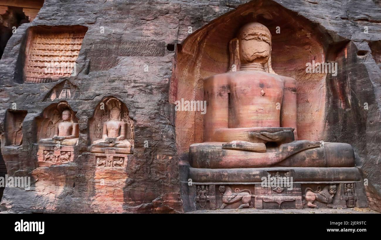 Sculpture of Mahavir Jain In a Dhyan Position at the Sidhhachal Caves ...