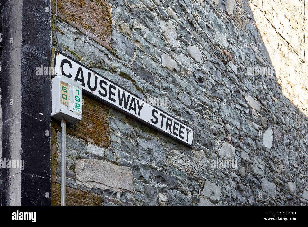 Sign for Causeway Street off the Moffat Main Street Stock Photo - Alamy