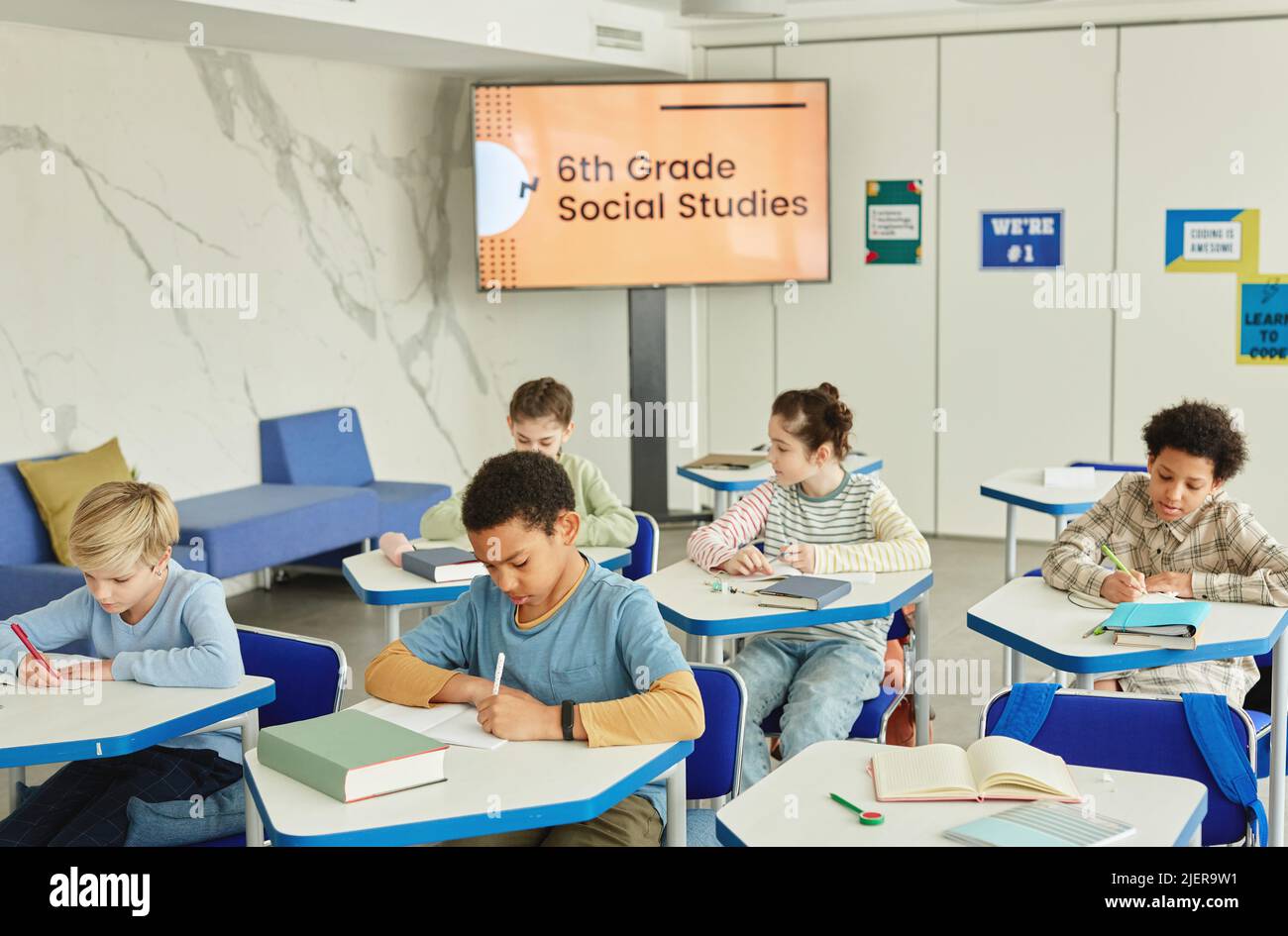Children studying at school hi-res stock photography and images - Alamy