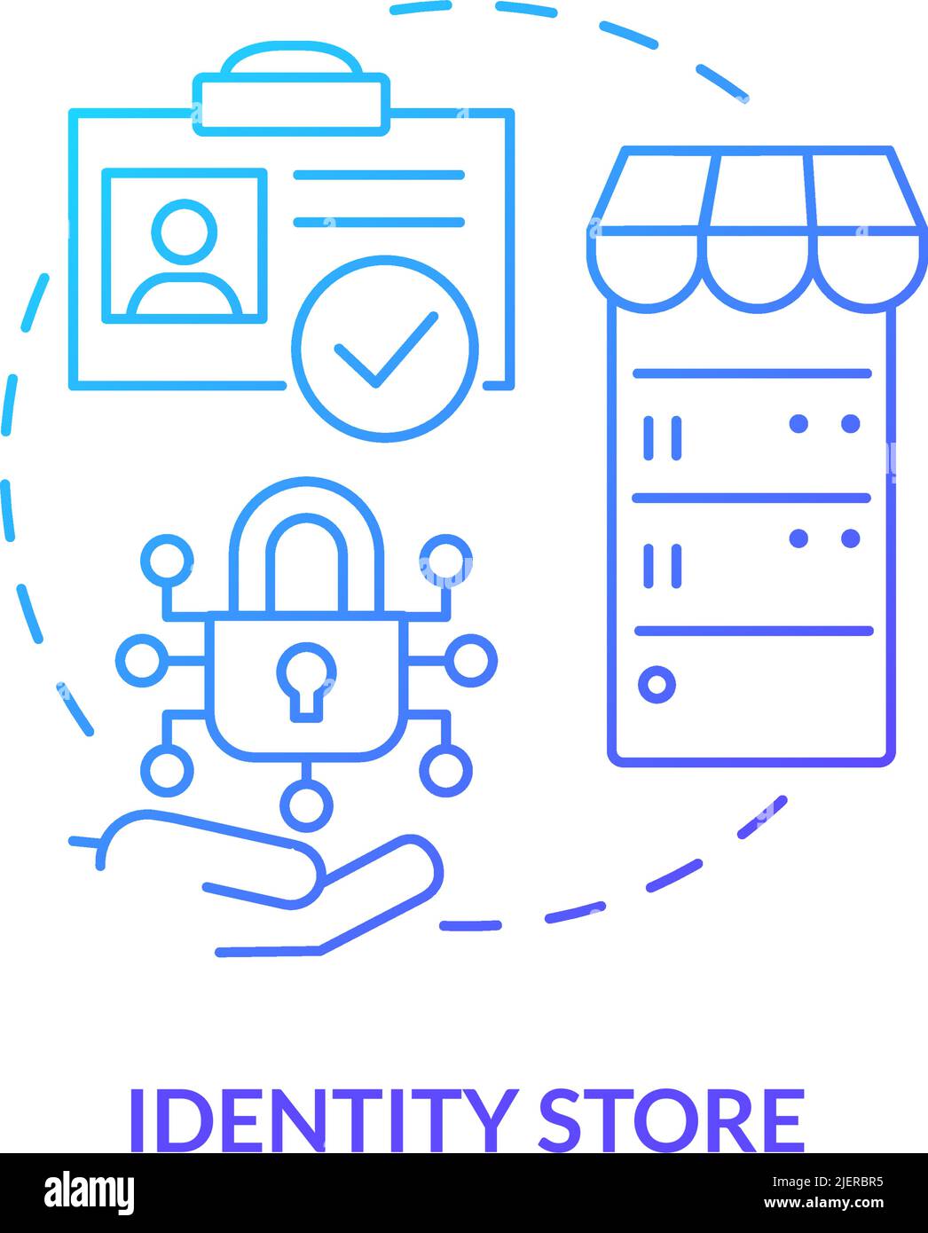 Identity store blue gradient concept icon Stock Vector Image & Art - Alamy