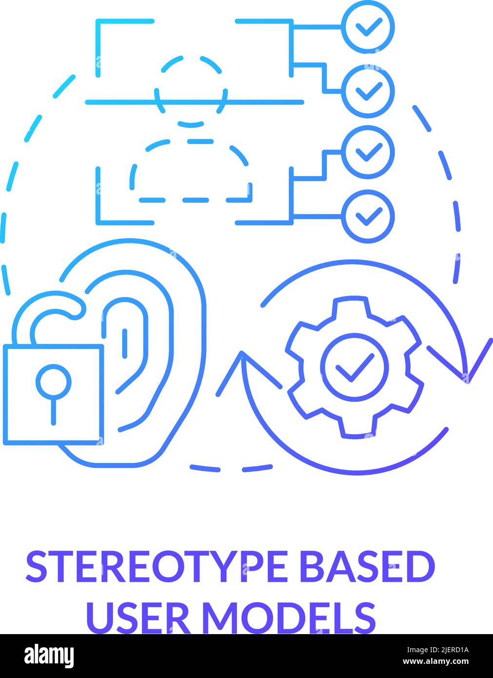 Stereotype based user models blue gradient concept icon Stock Vector ...