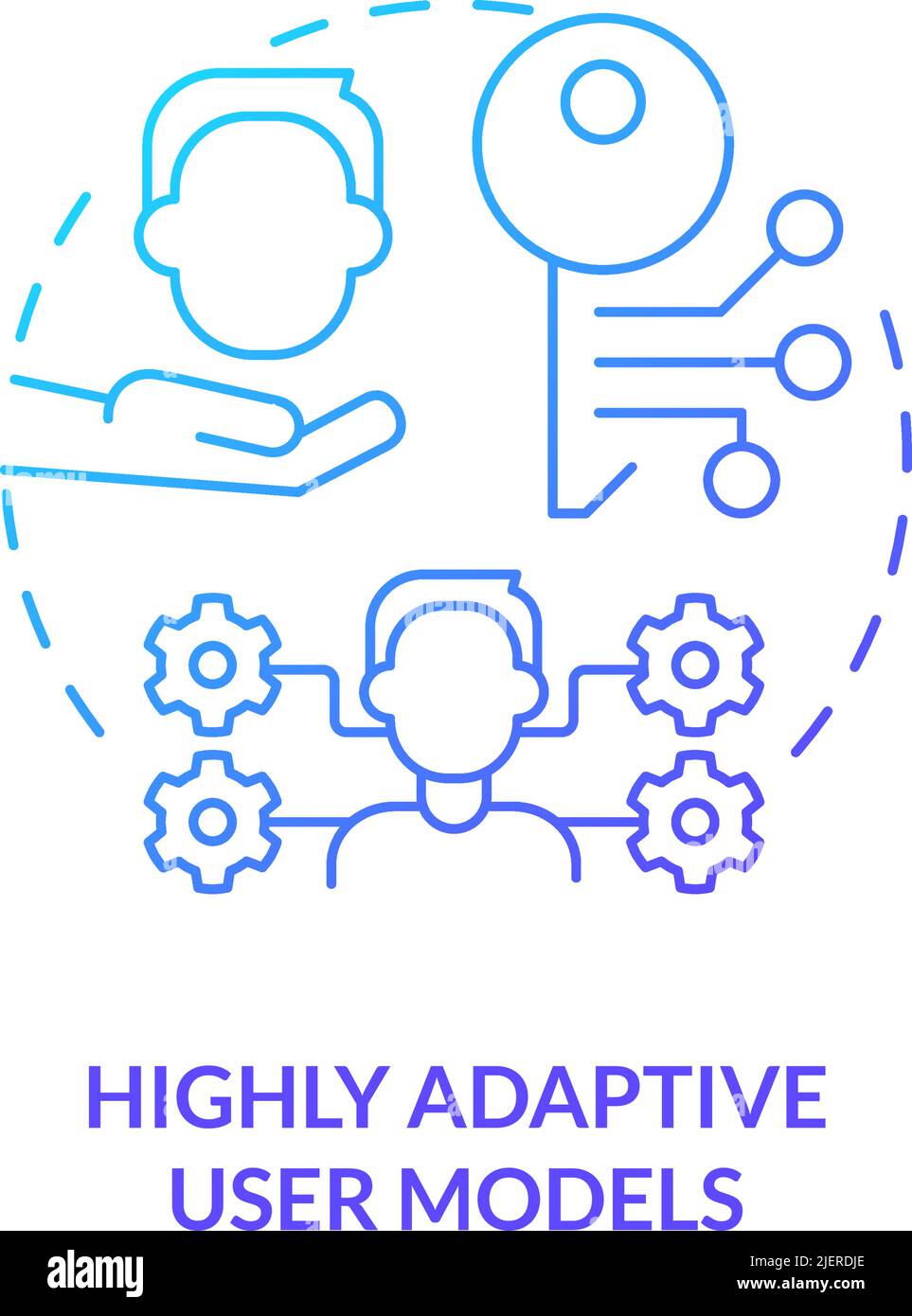 Highly adaptive user models blue gradient concept icon Stock Vector Image & Art - Alamy