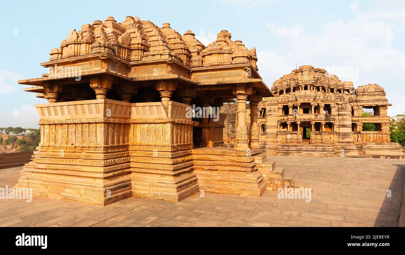 East Side View of Saas Bahu or Mahasabha Temple, Gwalior Fort, Madhya ...