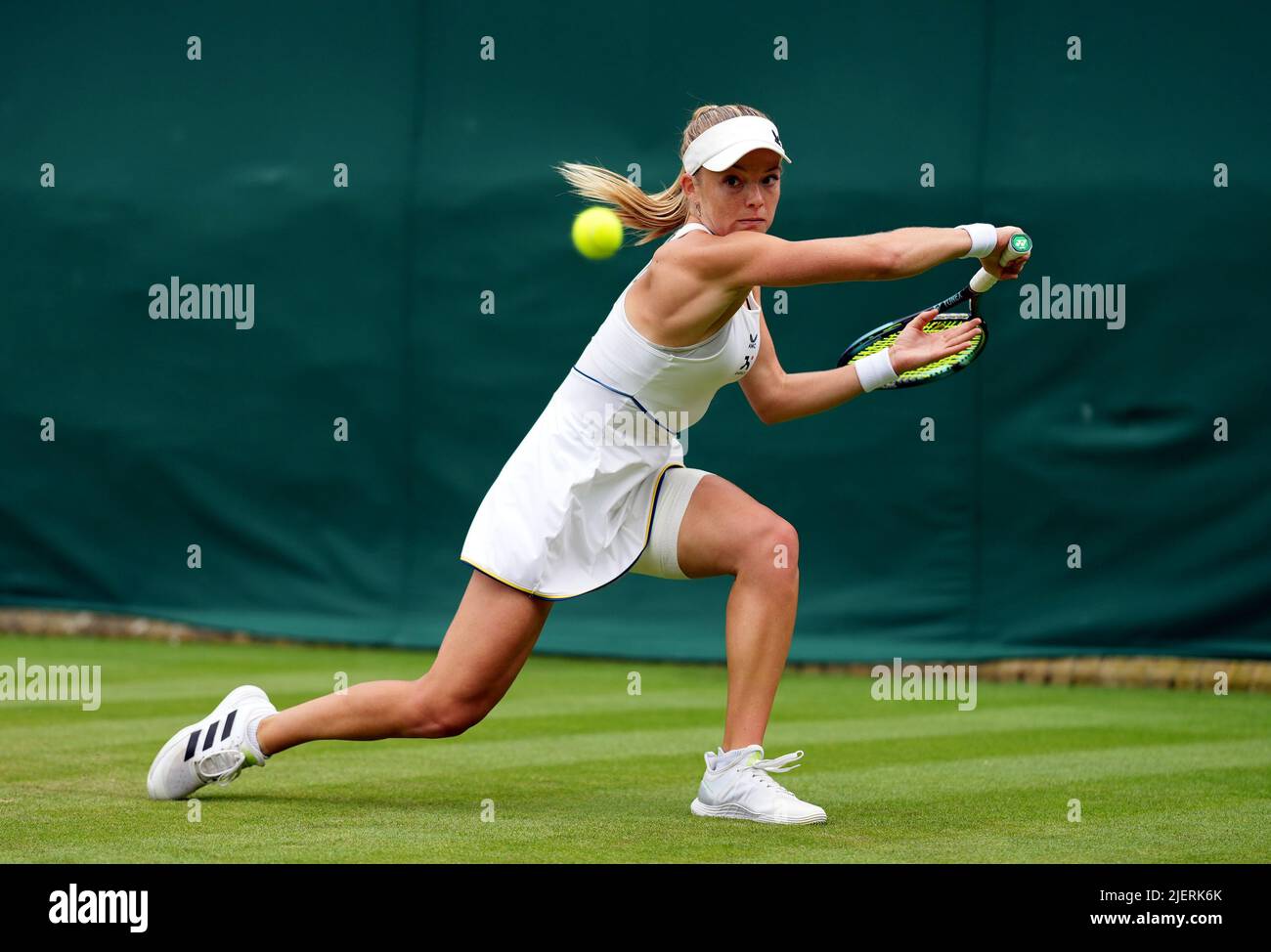 Katie Swan during her match against Marta Kostyuk on day two of the ...