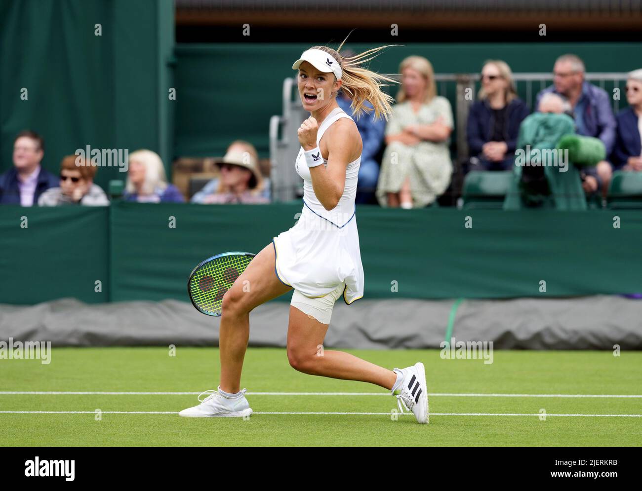 Katie Swan during her match against Marta Kostyuk on day two of the ...