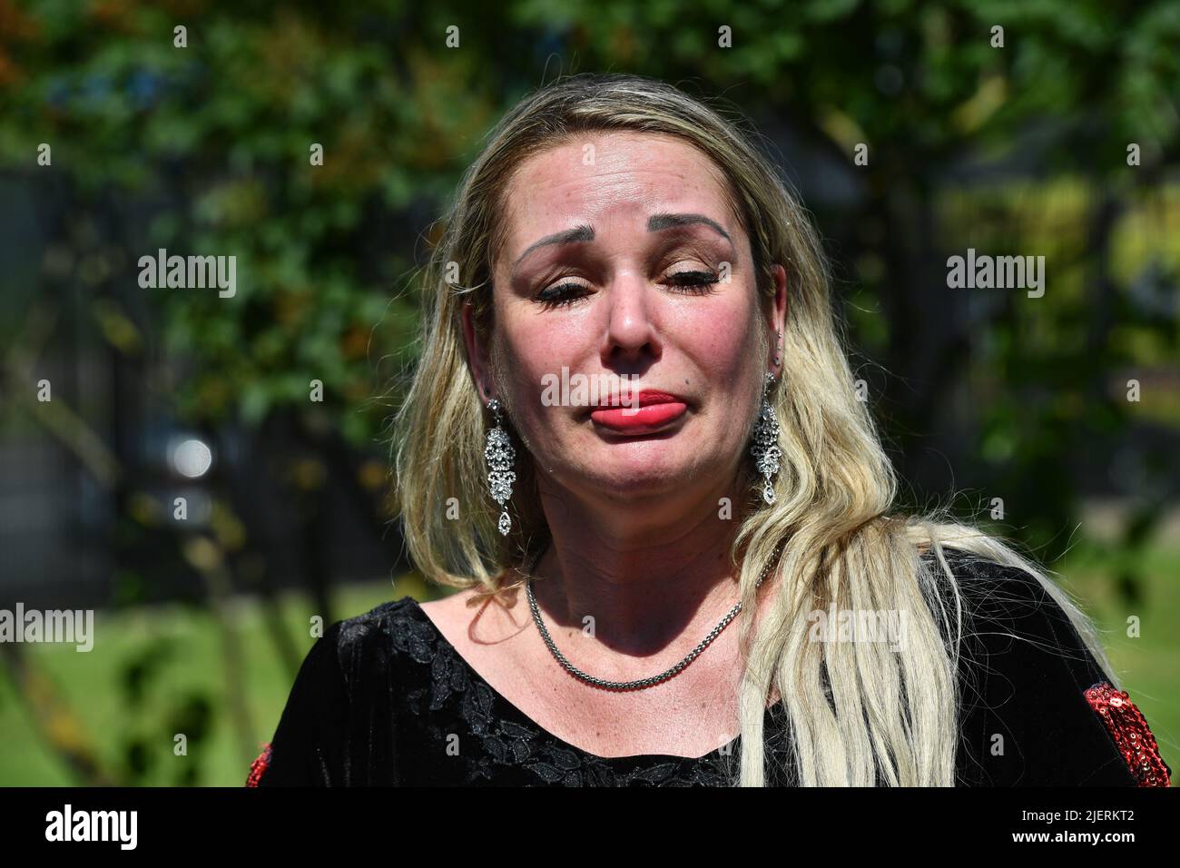 Moscow. The singer Ksenia Grigoryants at a ceremony of farewell to the ...