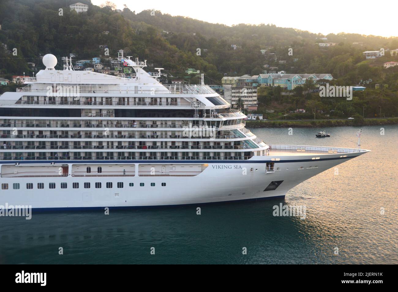 The Viking Sea a Passenger Cruise Liner Leaving Castries the Capital of ...