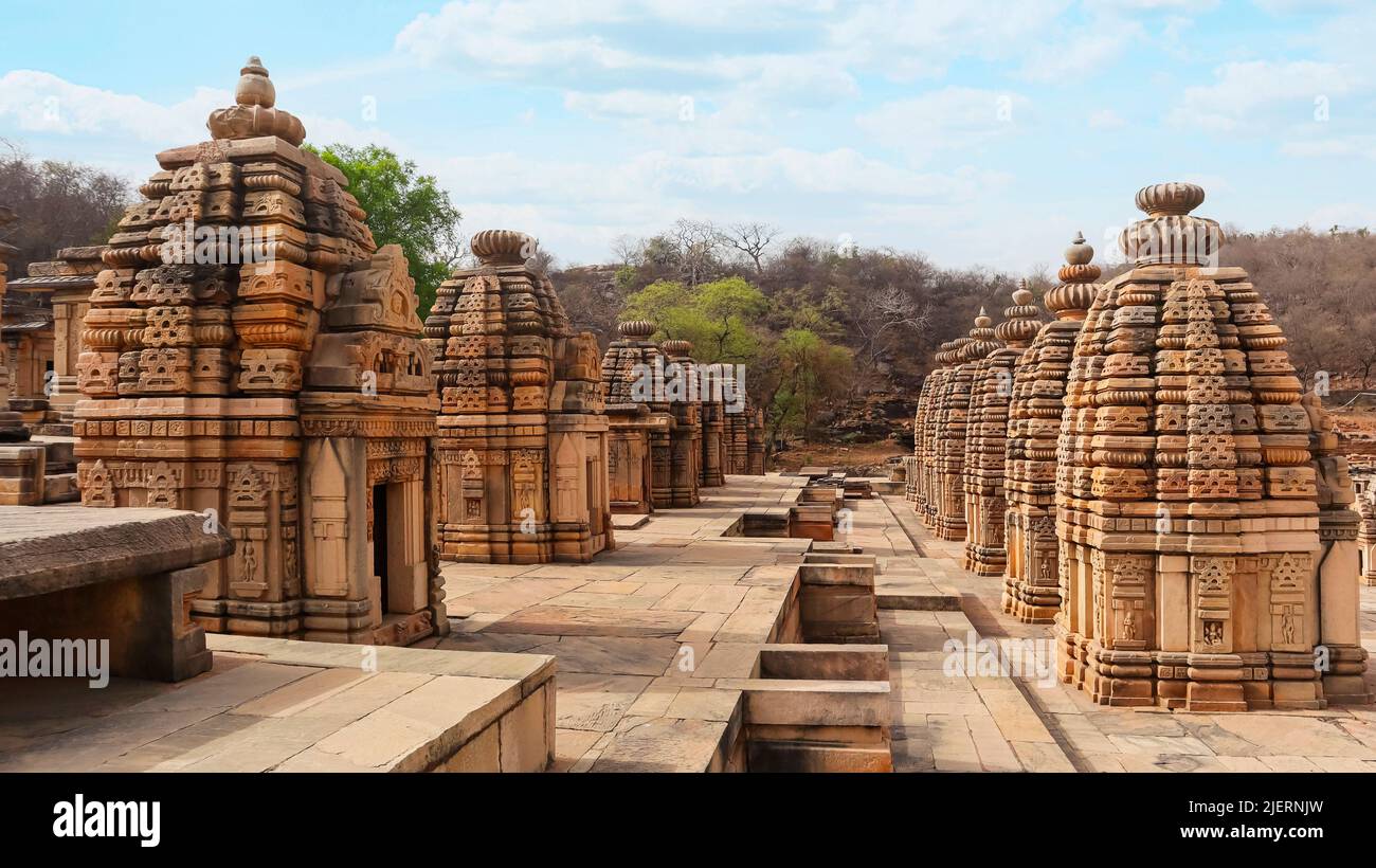 Beautiful view of Mandapika shrines in rows of Bateshwara Group of ...