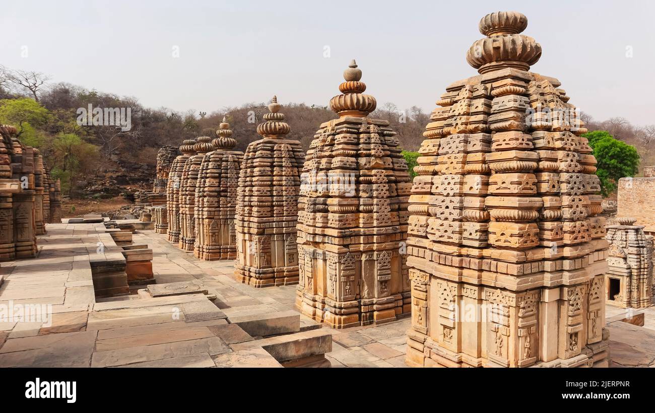 Beautiful view of Mandapika shrines in rows of Bateshwara Group of ...