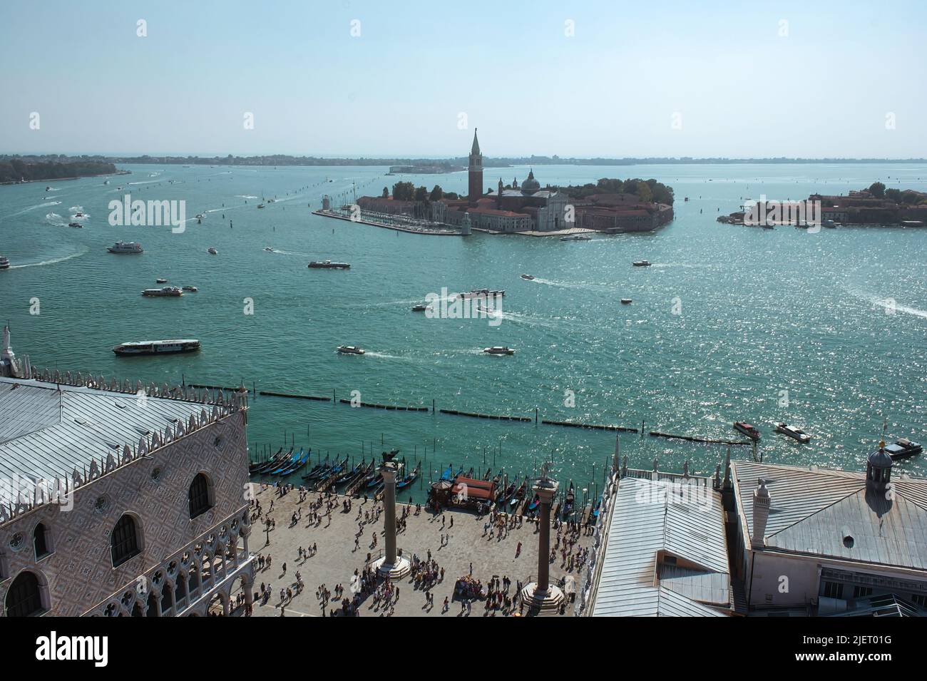 Wide angle view of the island of Giudecca, located opposite main island ...