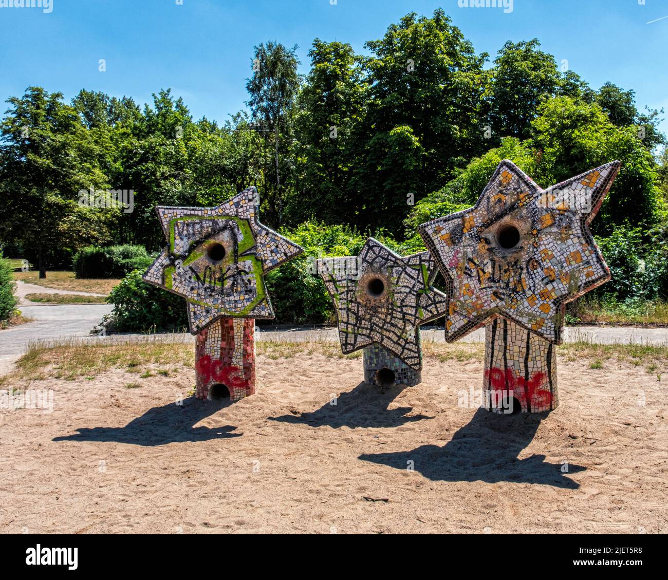 Snake Playground. Children's play area with mosaic covered structures ...