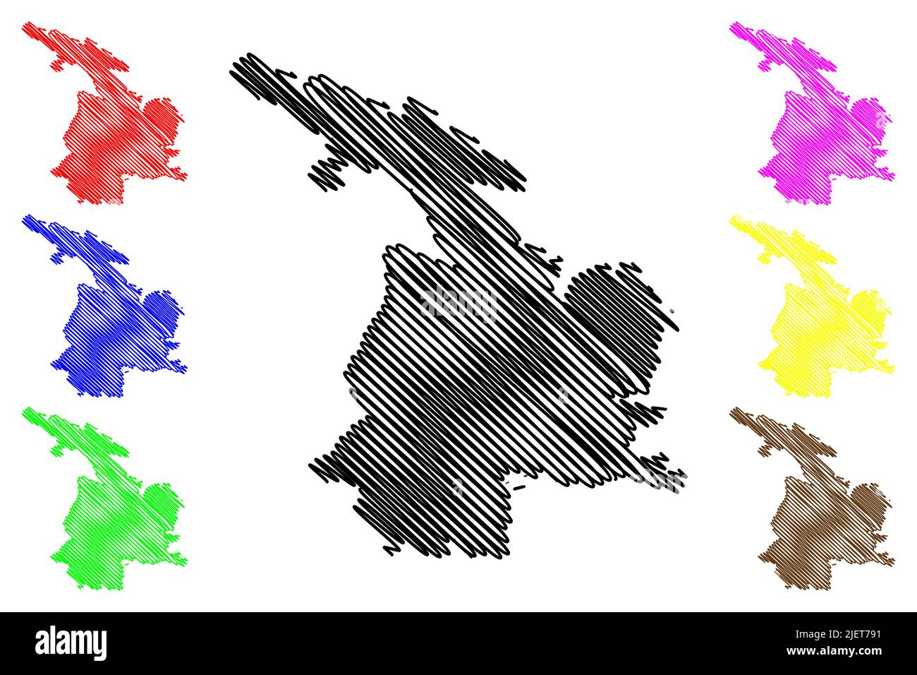 Kalymnos island (Hellenic Republic, Greece) map vector illustration ...