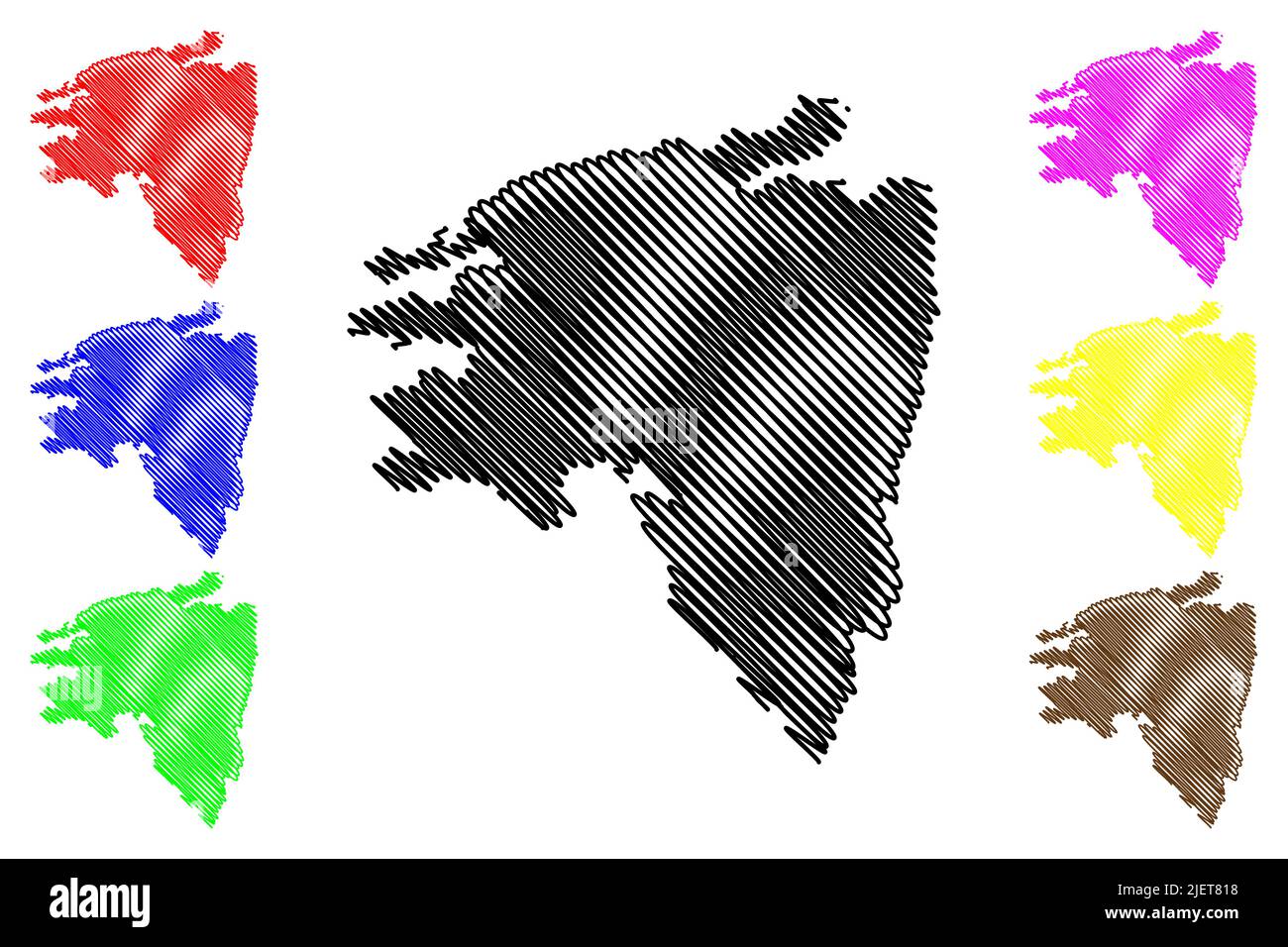 Joa island (Kingdom of Norway) map vector illustration, scribble sketch ...