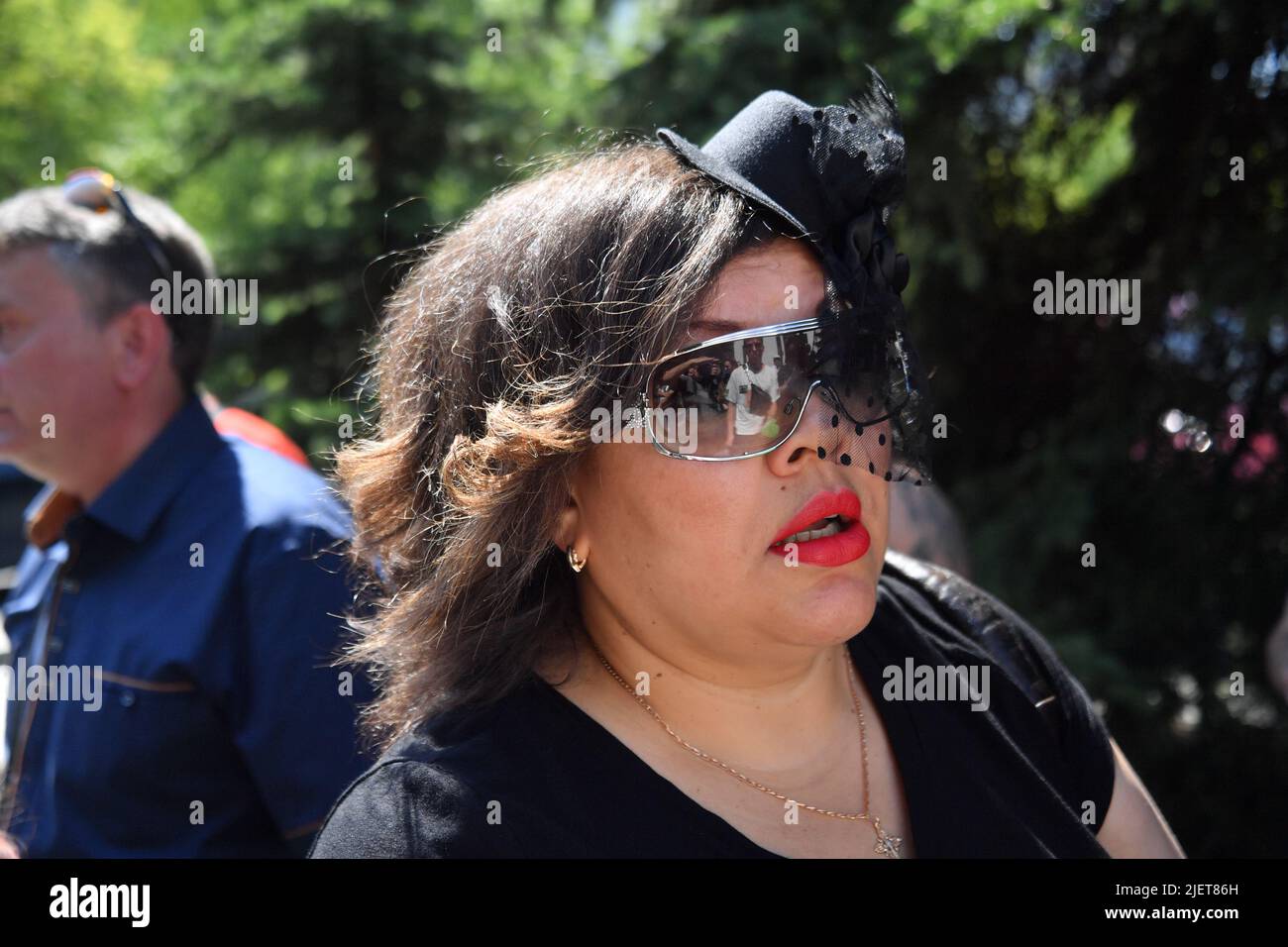 Moscow. The singer Cornelia Mungo at the farewell hall on the ...