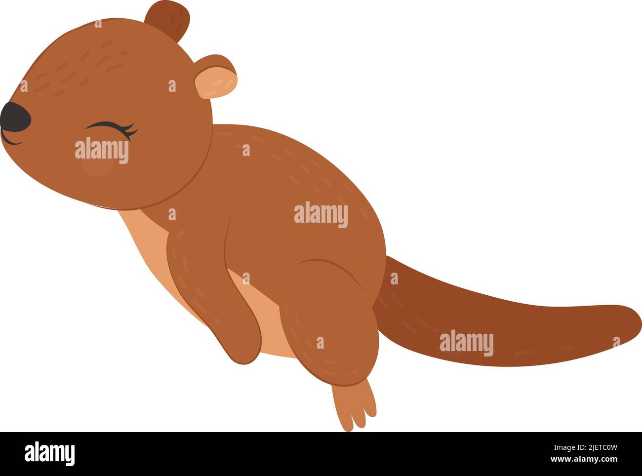Clipart Sea Otter in Cartoon Style. Beautiful Clip Art Otter. Vector ...