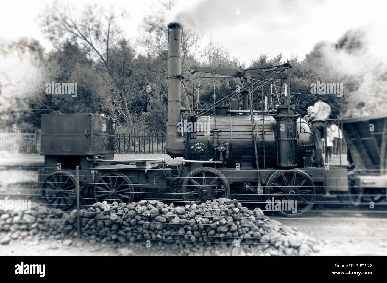 vintage replica puffing billy old fashioned historic steam train engine ...