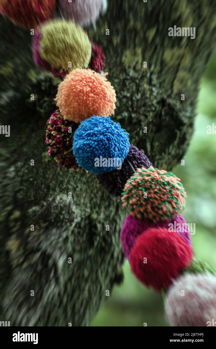 Wool pom poms hi-res stock photography and images - Alamy