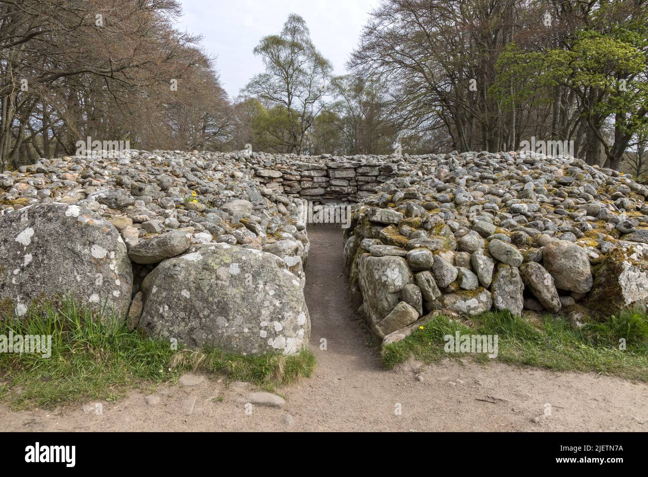 the circular stone cairns known as clava cairns near inverness scotland ...