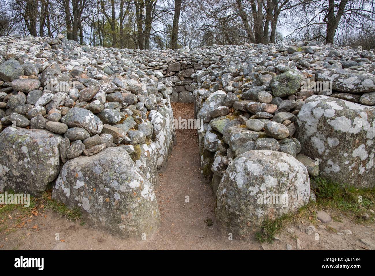 the circular stone cairns known as clava cairns near inverness scotland ...
