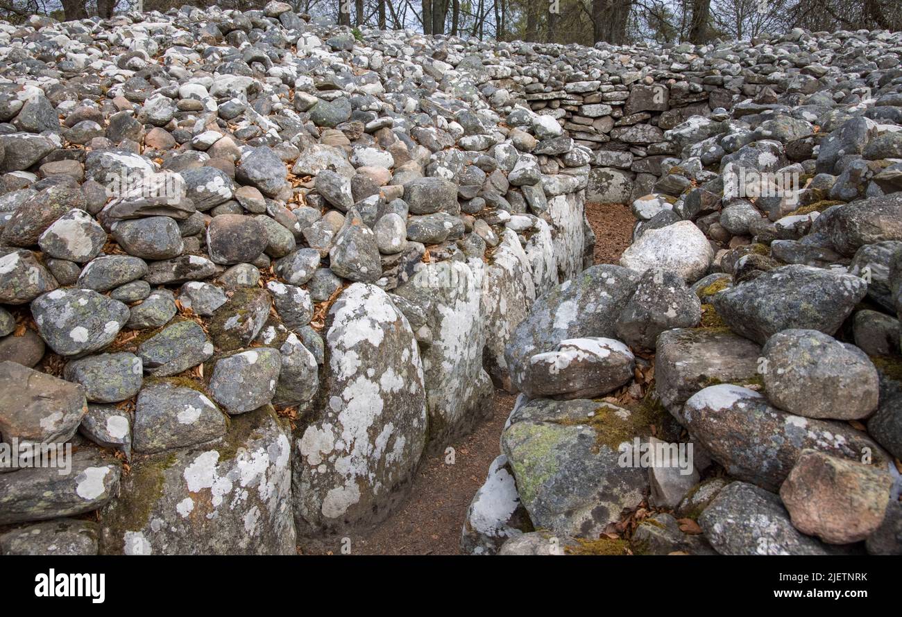 the circular stone cairns known as clava cairns near inverness scotland ...