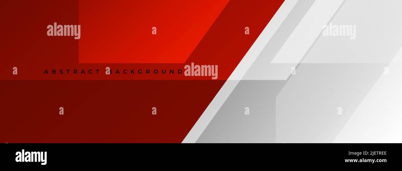 Red and white modern abstract wide banner with geometric shapes. Dark ...
