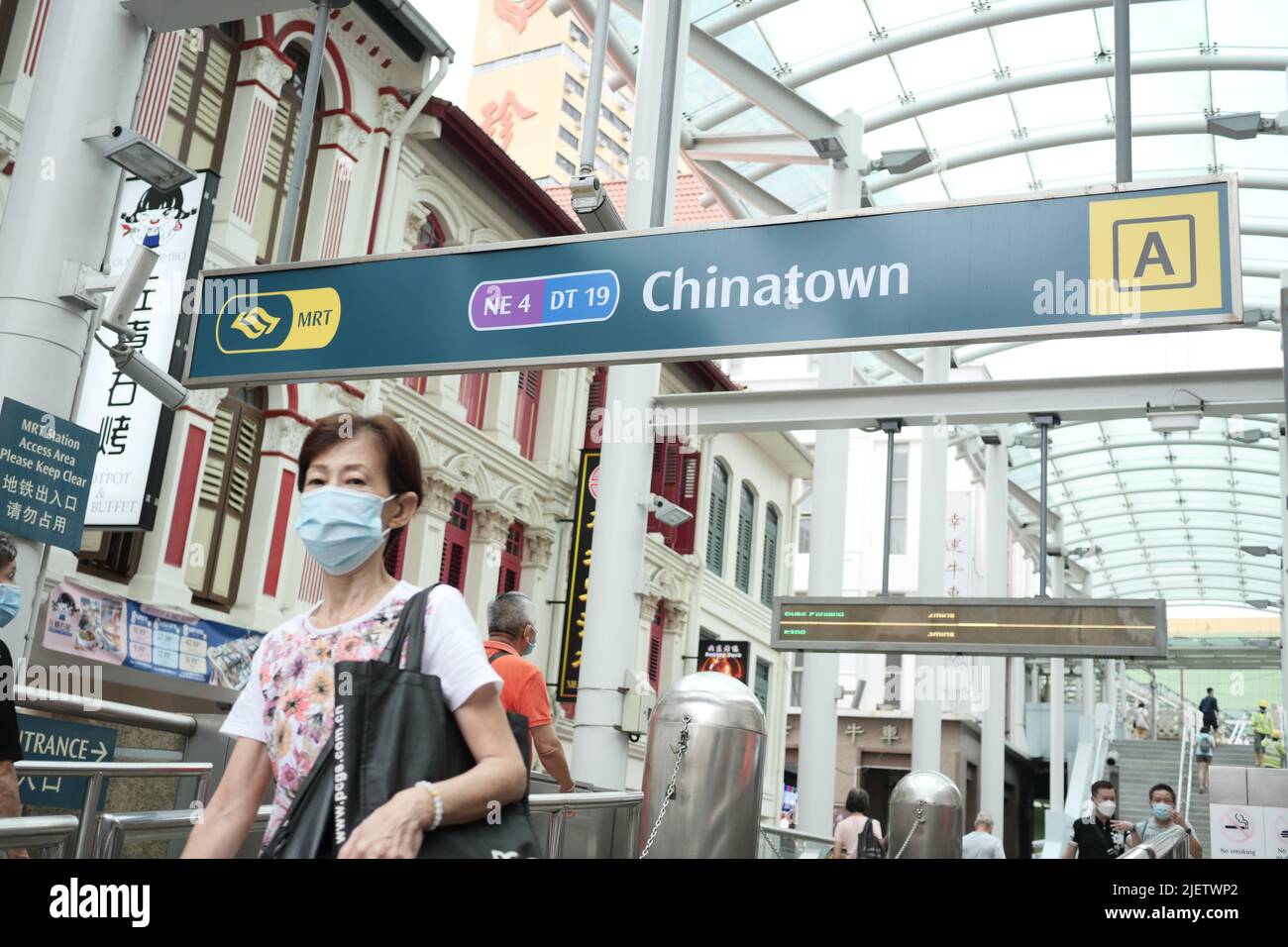 China Town, Singapore 1 june 2022. China Town Metro MRT station Blue ...