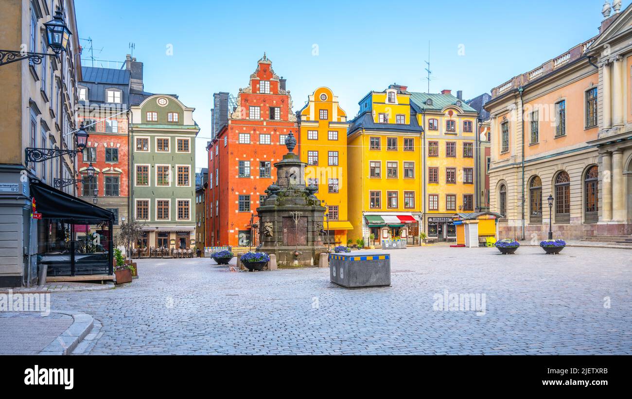 Colorful houses of Grand Square in Stockholm Stock Photo - Alamy