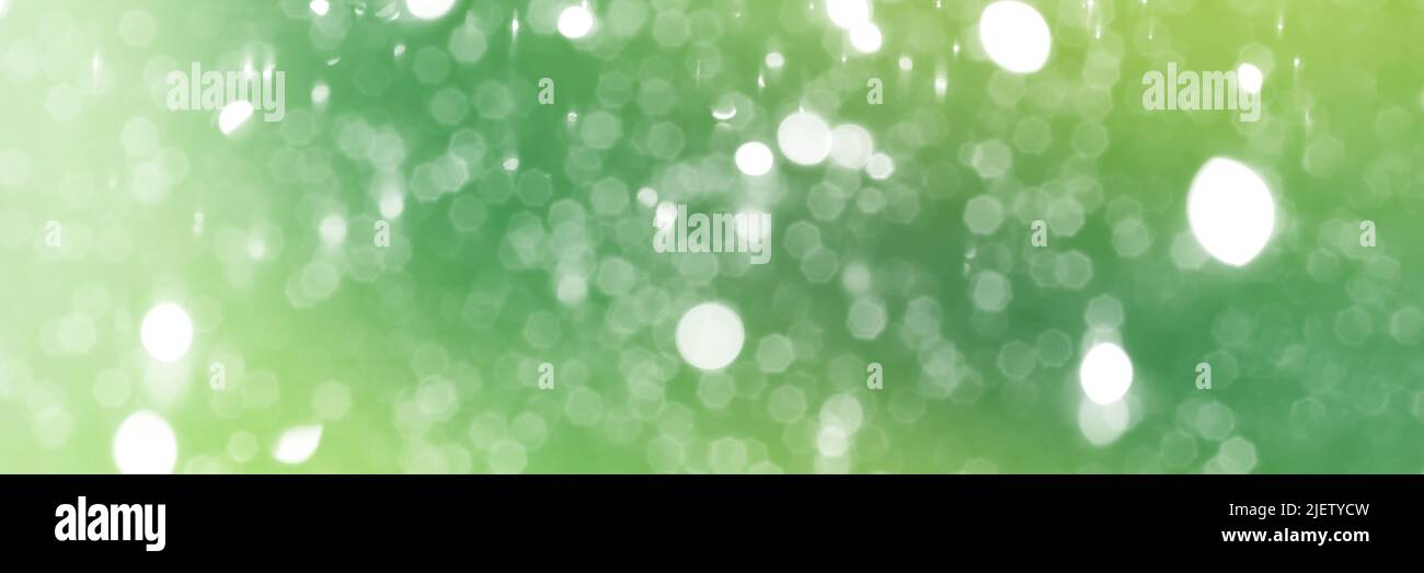 Summer green sparkling glitter bokeh background, banner texture ...