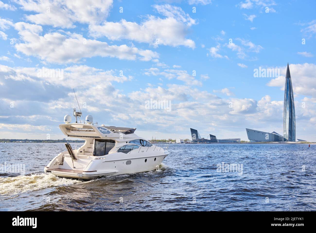 View of the yacht floating on the water Stock Photo - Alamy
