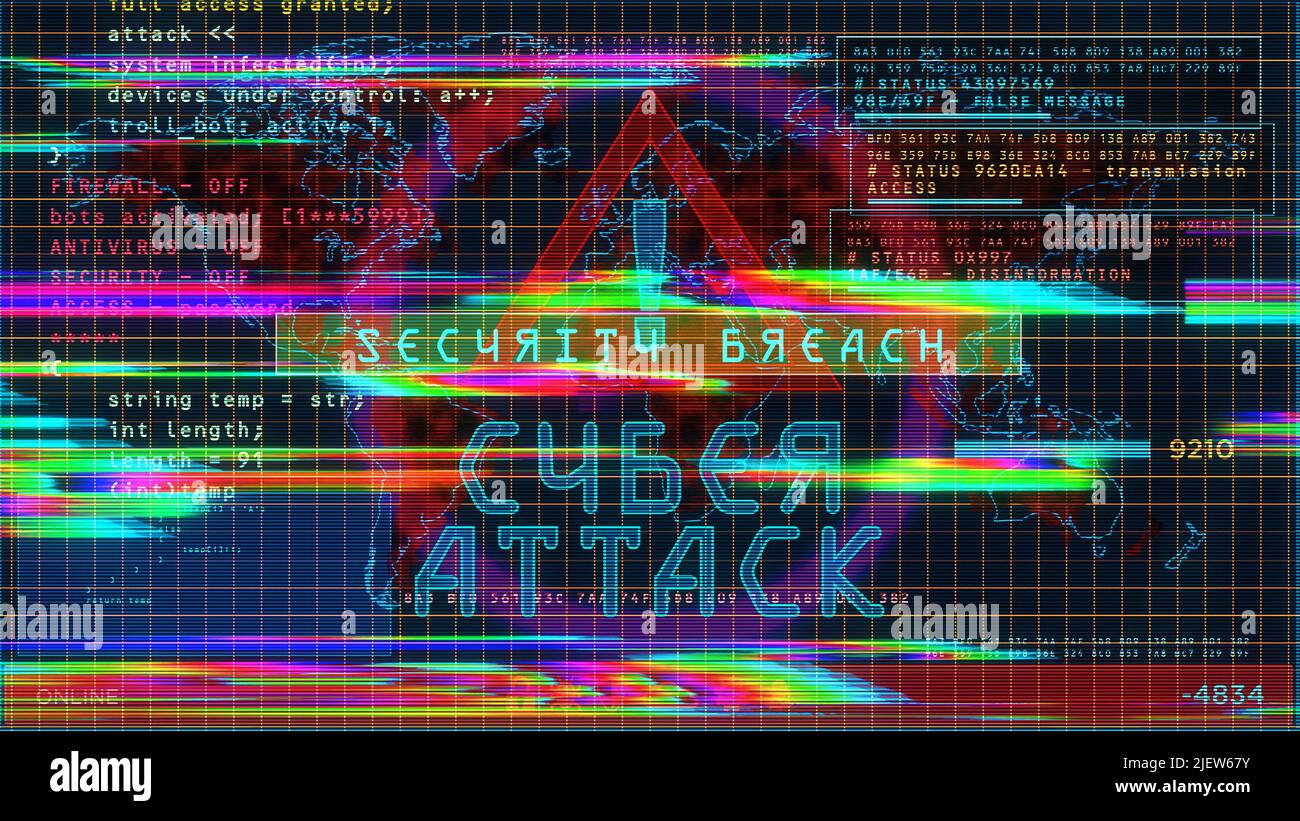 Cyberattack On Computer Screen Cyber Attack Security Breach And