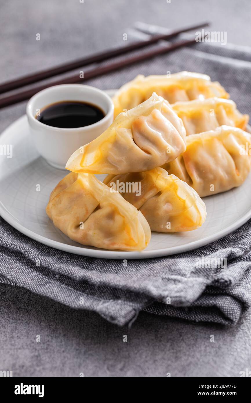 Kimchi pork dumplings hi-res stock photography and images - Alamy