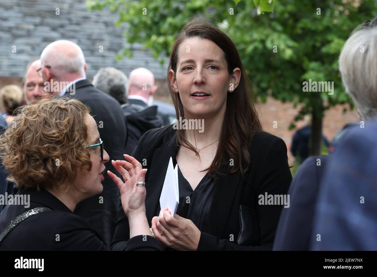 Alice Sykes (centre), granddaughter of James Fitzpatrick leaving the ...
