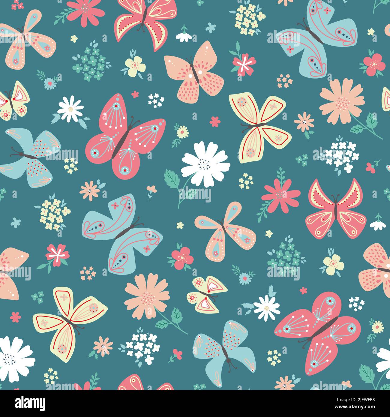 butterfly vector seamless repeat pattern design background. Random ...