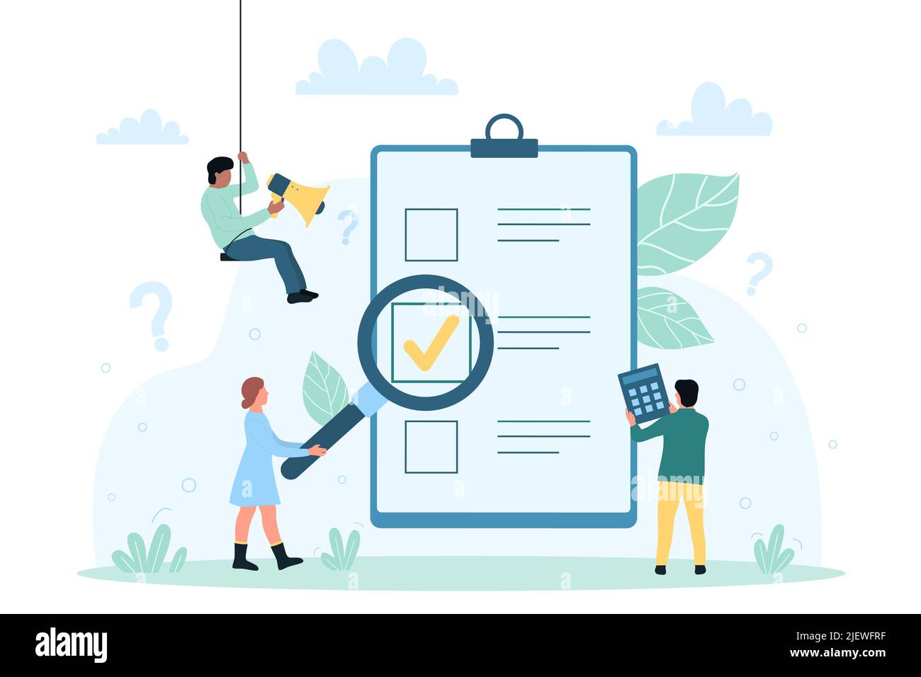 Online survey, test form with checklist and result vector illustration ...