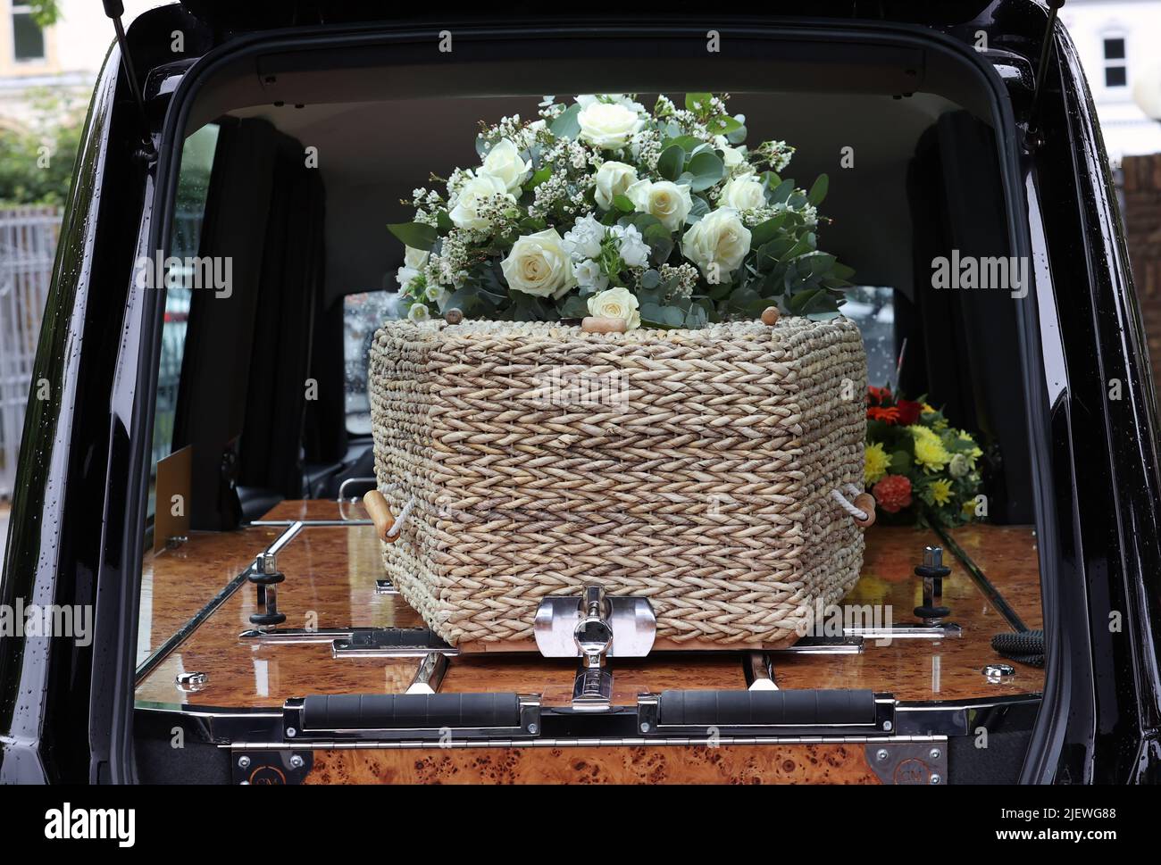 The coffin of James Fitzpatrick after the funeral of the long-time ...