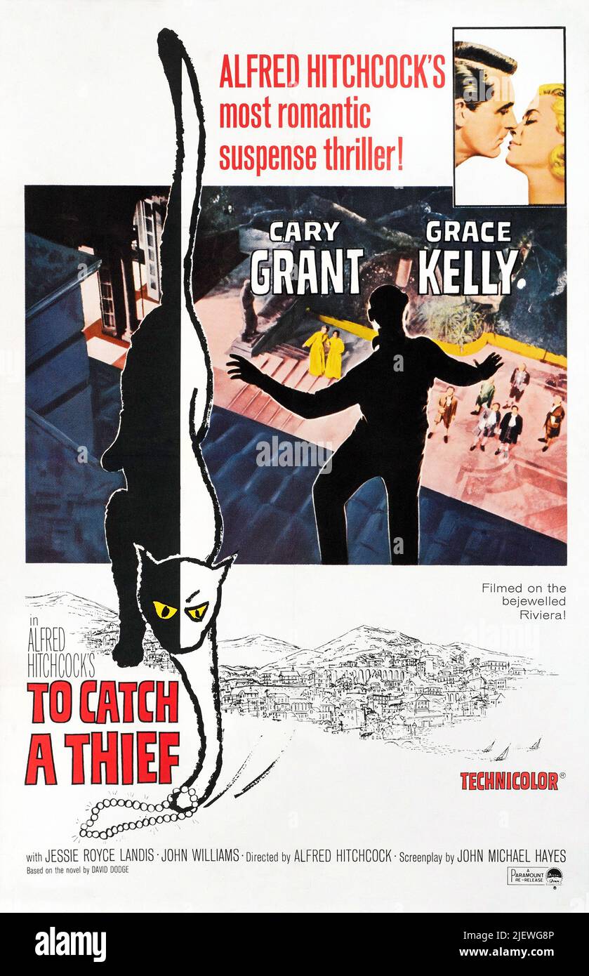 To Catch a Thief - 1955 Film Poster,film directed by Alfred Hitchcock ...