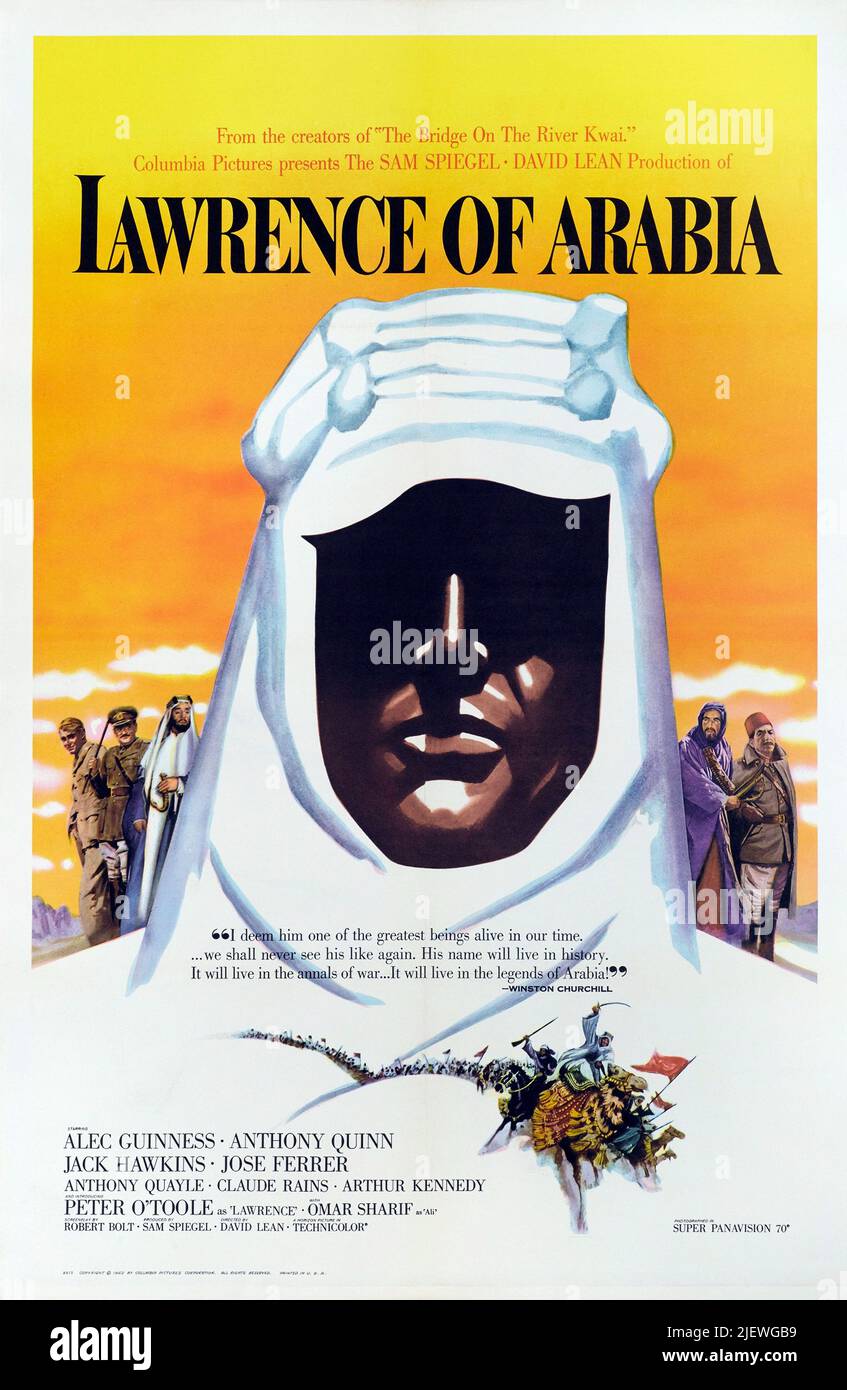Vintage Film Poster - LAWRENCE OF ARABIA (1962) Film Poster Art Stock ...