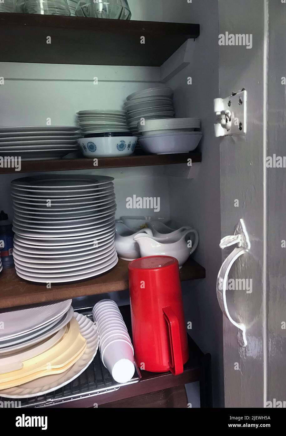 inside county cottage kitchen cupboard Stock Photo - Alamy