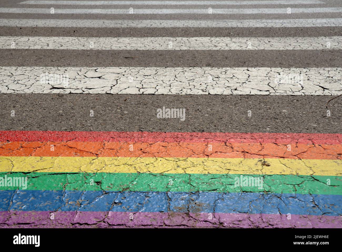 Crosswalk rainbow colors hi-res stock photography and images - Alamy