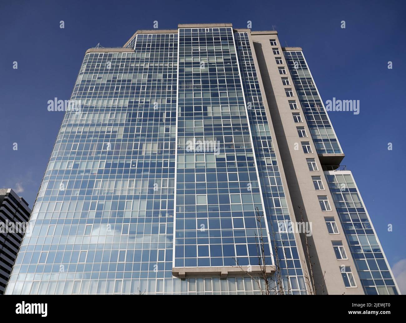 Kiev, Ukraine January 16, 2021: ultra-modern buildings of the capital ...