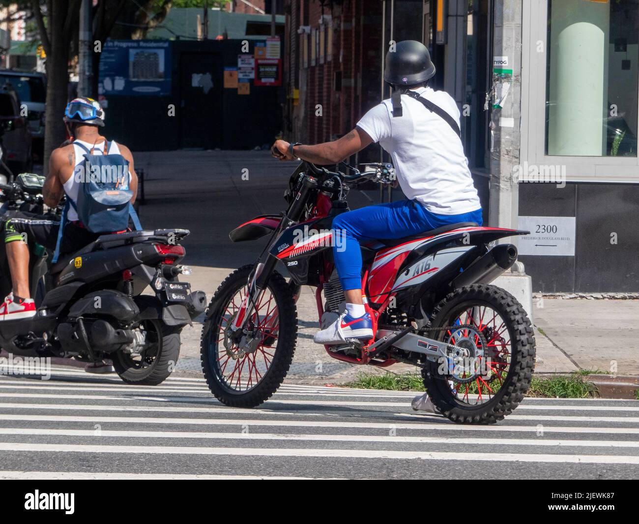 New York, NY, USA. 25th June, 2022. Riding motorcycles in Harlem ...