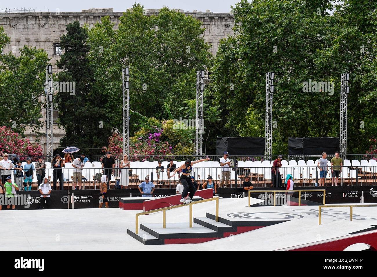 Rome, Italy. 28th June, 2022. athletes practice the course during the ...
