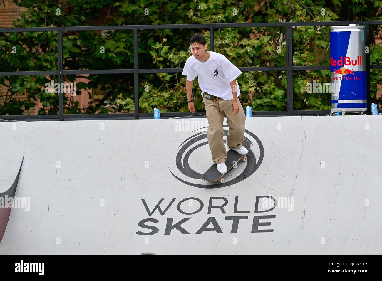 Rome, Italy. 28th June, 2022. athletes practice the course during the ...
