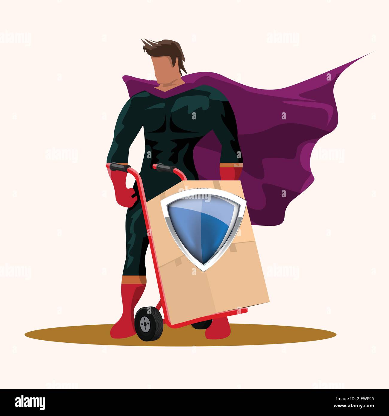 Super hero and carton box. Delivery concept Stock Vector Image & Art ...