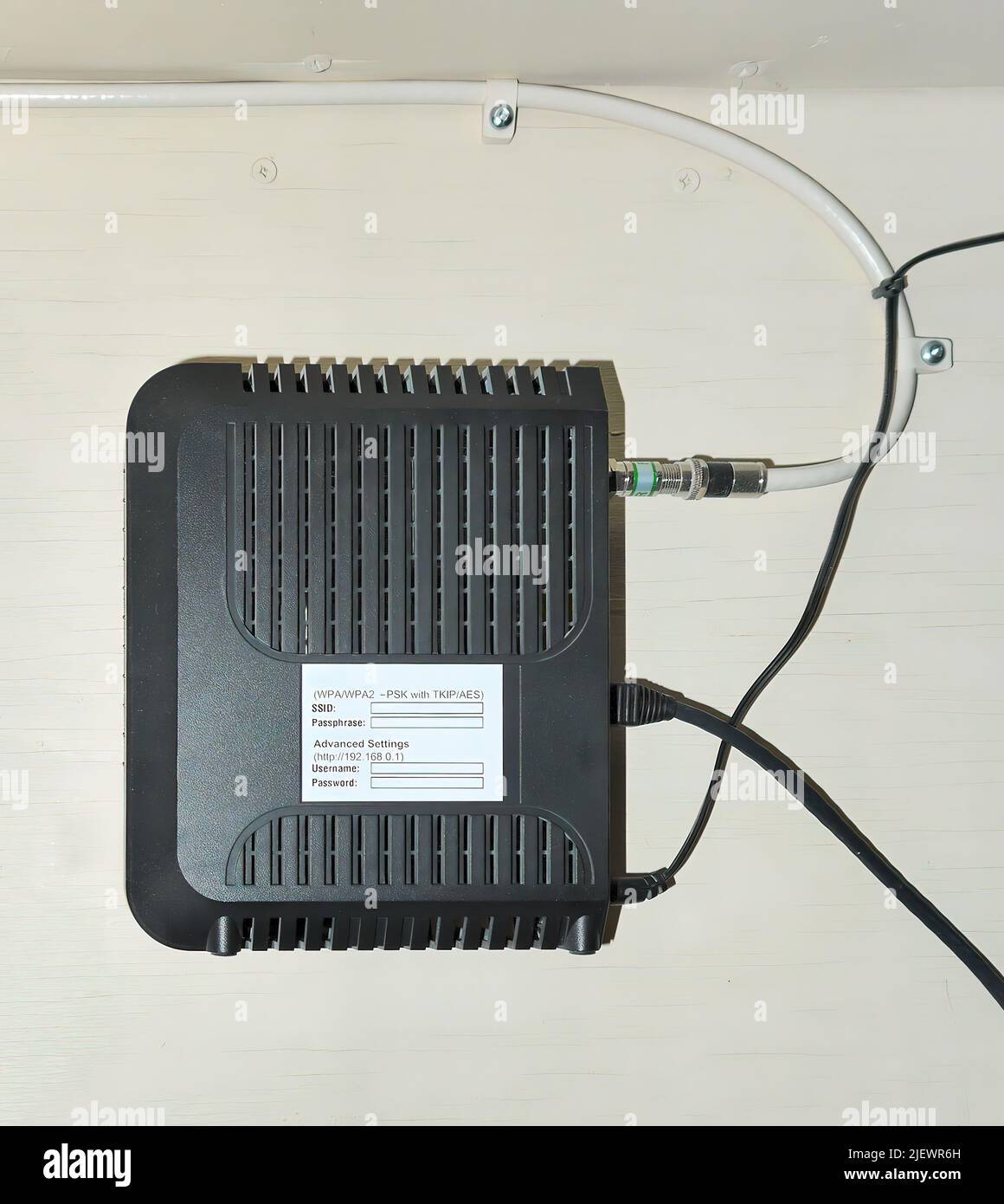 Cable Internet modem router with wireless connections support Stock ...