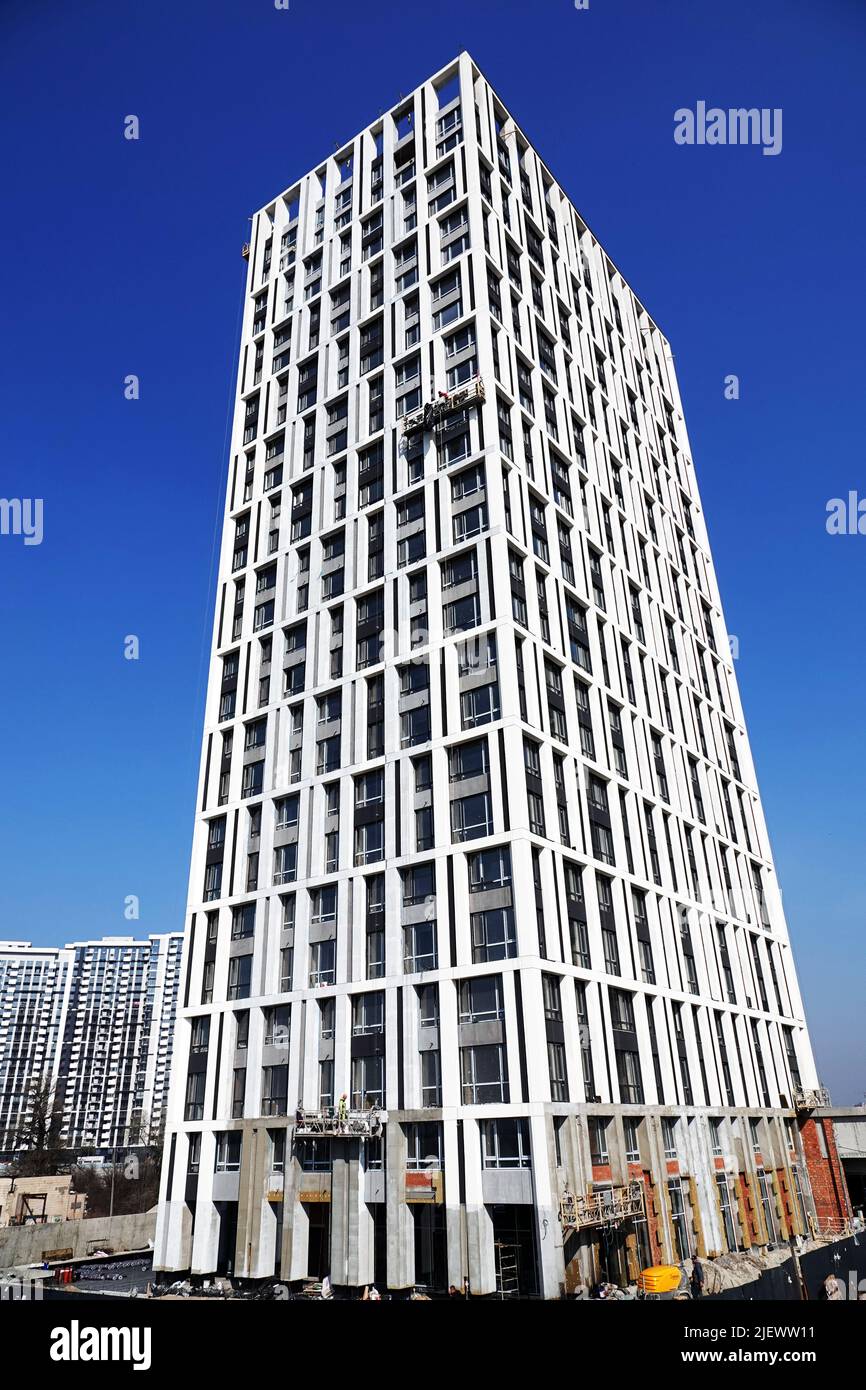Kiev, Ukraine March 18, 2020: New buildings and residential blocks ...