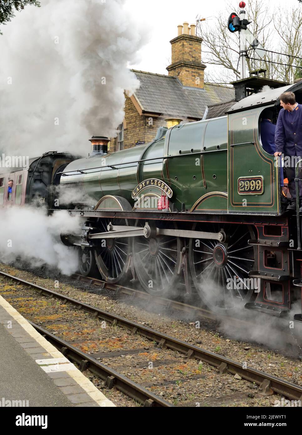 Rebuilt GWR Saint class steam locomotive No 2999 Lady of Legend at the ...