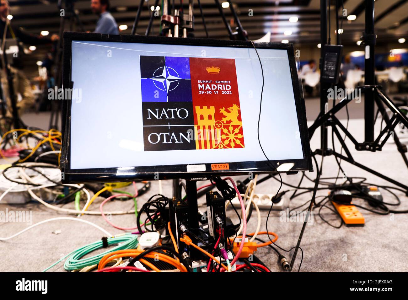 Madrid, Krakow, Spain. 28th June, 2022. The media center of NATO Summit ...