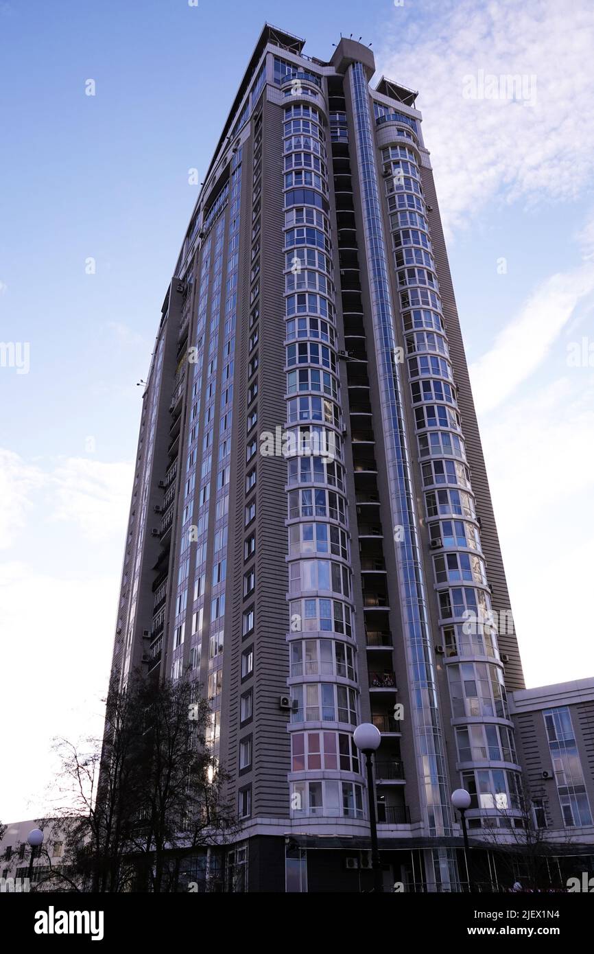 Kiev, Ukraine December 9, 2019: New high-rise buildings with high ...