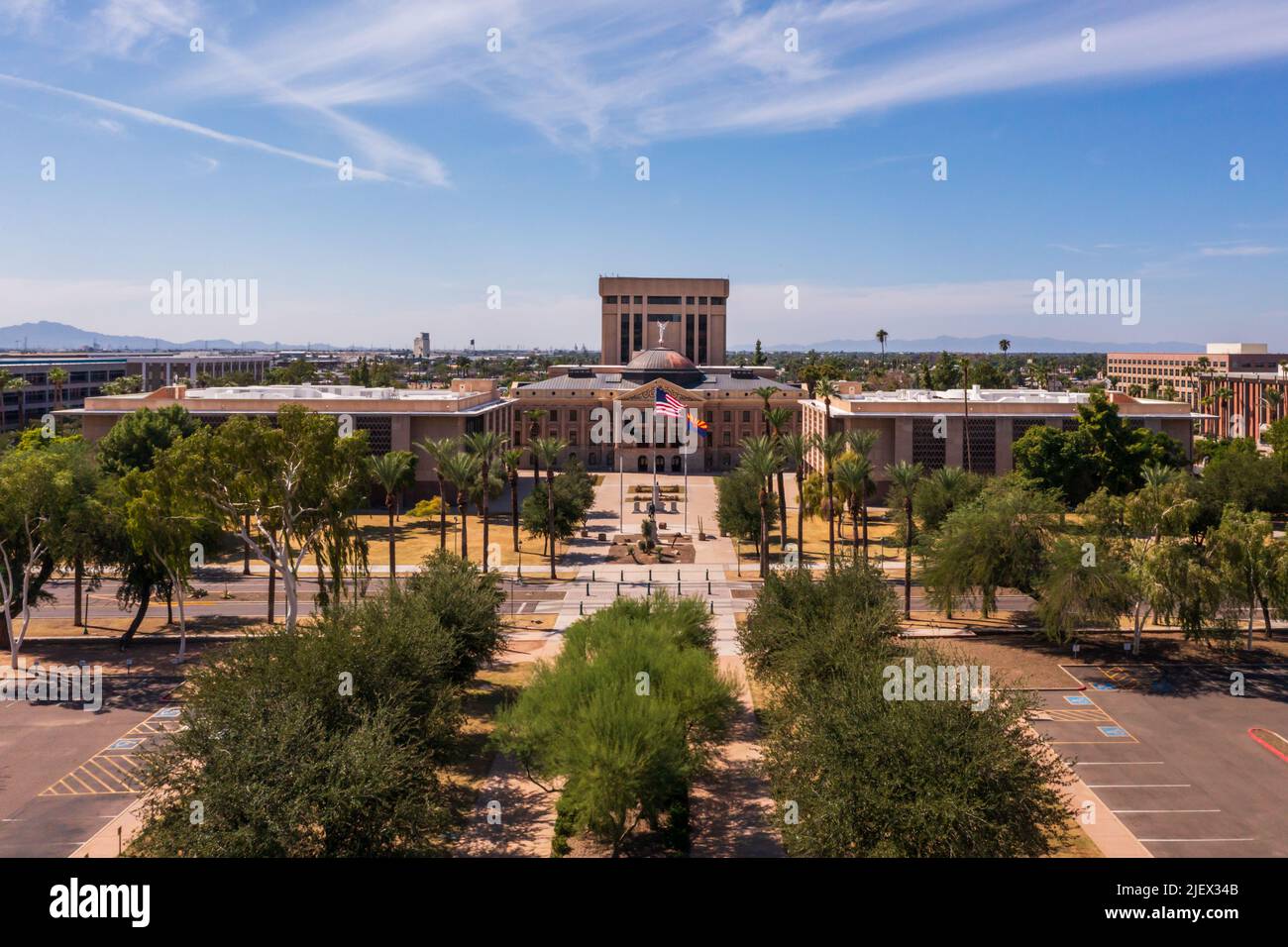 Phoenix, Arizona. Capitol building with flags Stock Photo - Alamy